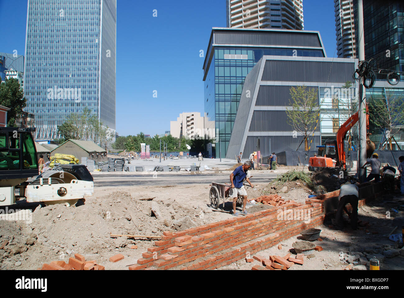 Construction Work, Building New Skyline, Old Hutong Area, Beijing ...
