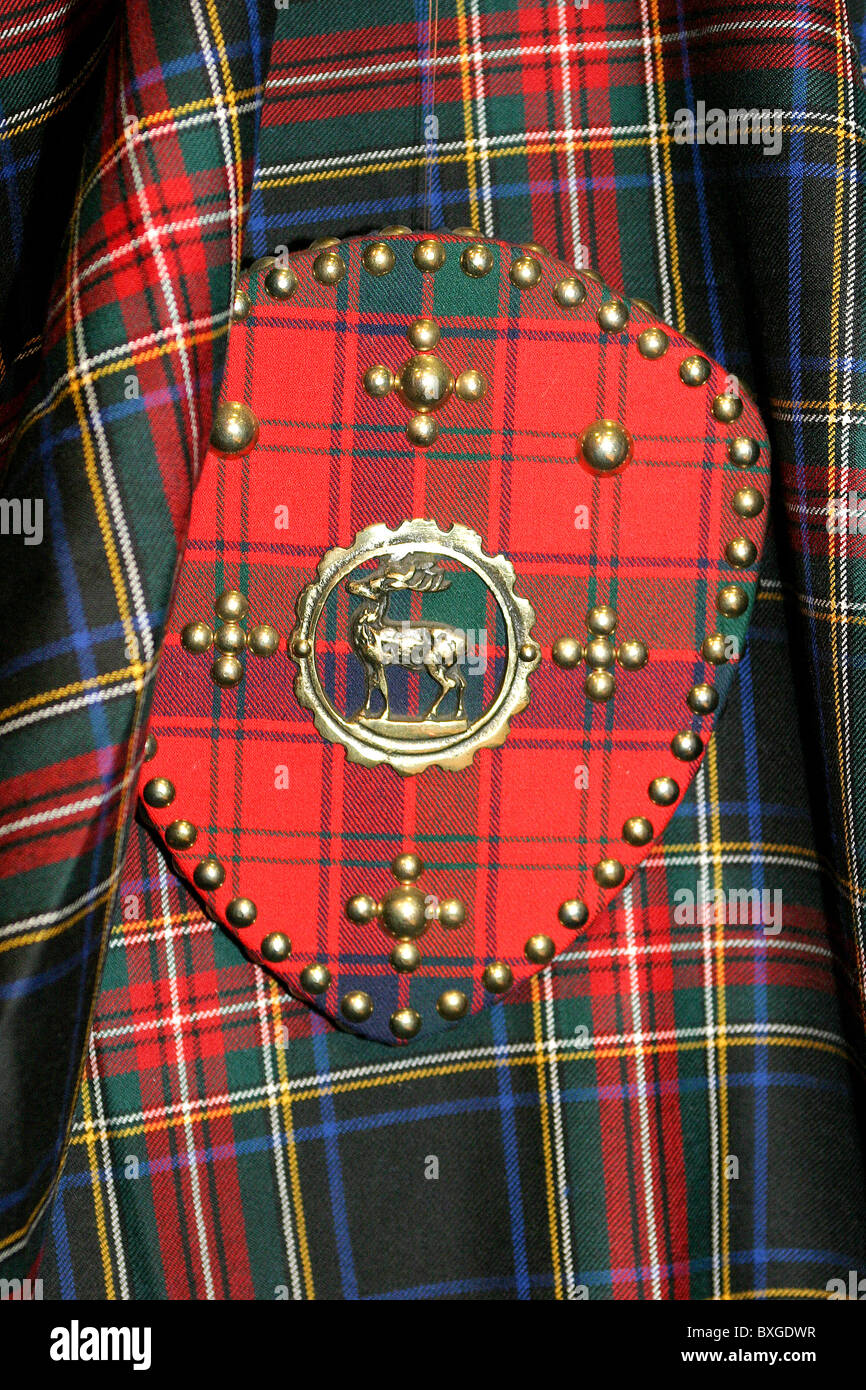 Tartan display at Wedding show Scotland Stock Photo - Alamy