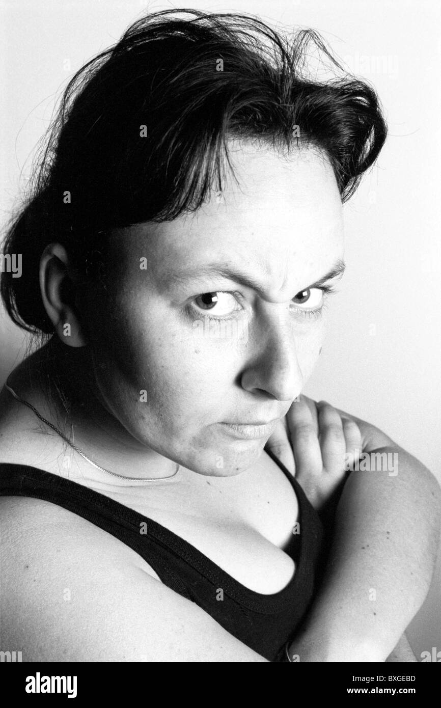 Anger glaring Black and White Stock Photos & Images - Alamy
