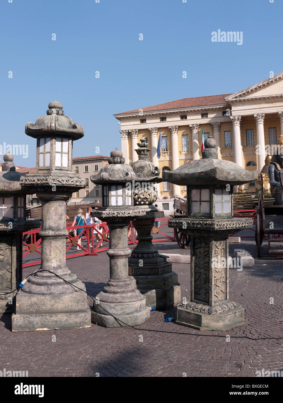 Scenery for opera Turandot in the Amphitheatre in Verona in Northern ...