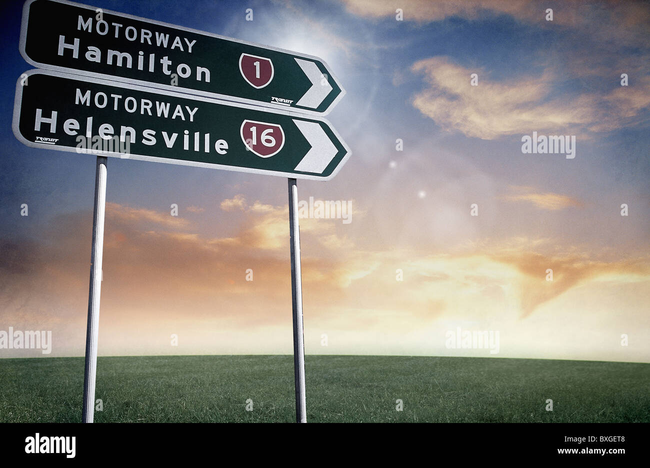 motor way sign Stock Photo - Alamy