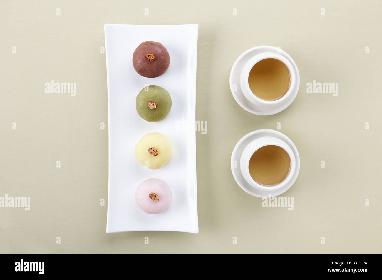 rice cake and tea Stock Photo - Alamy