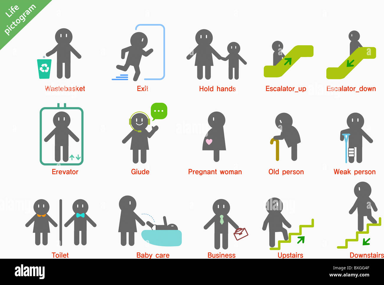 various life pictogram icons Stock Photo - Alamy