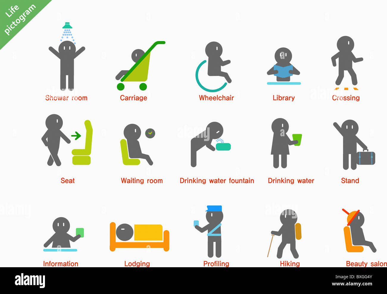 various life pictogram icons Stock Photo - Alamy
