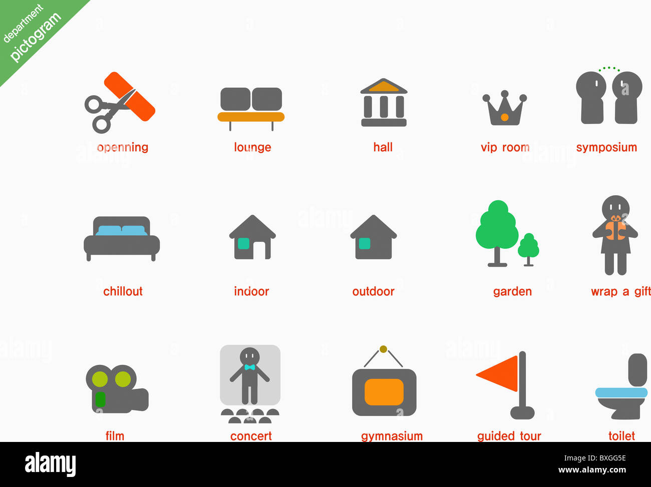 various department pictogram icons Stock Photo - Alamy