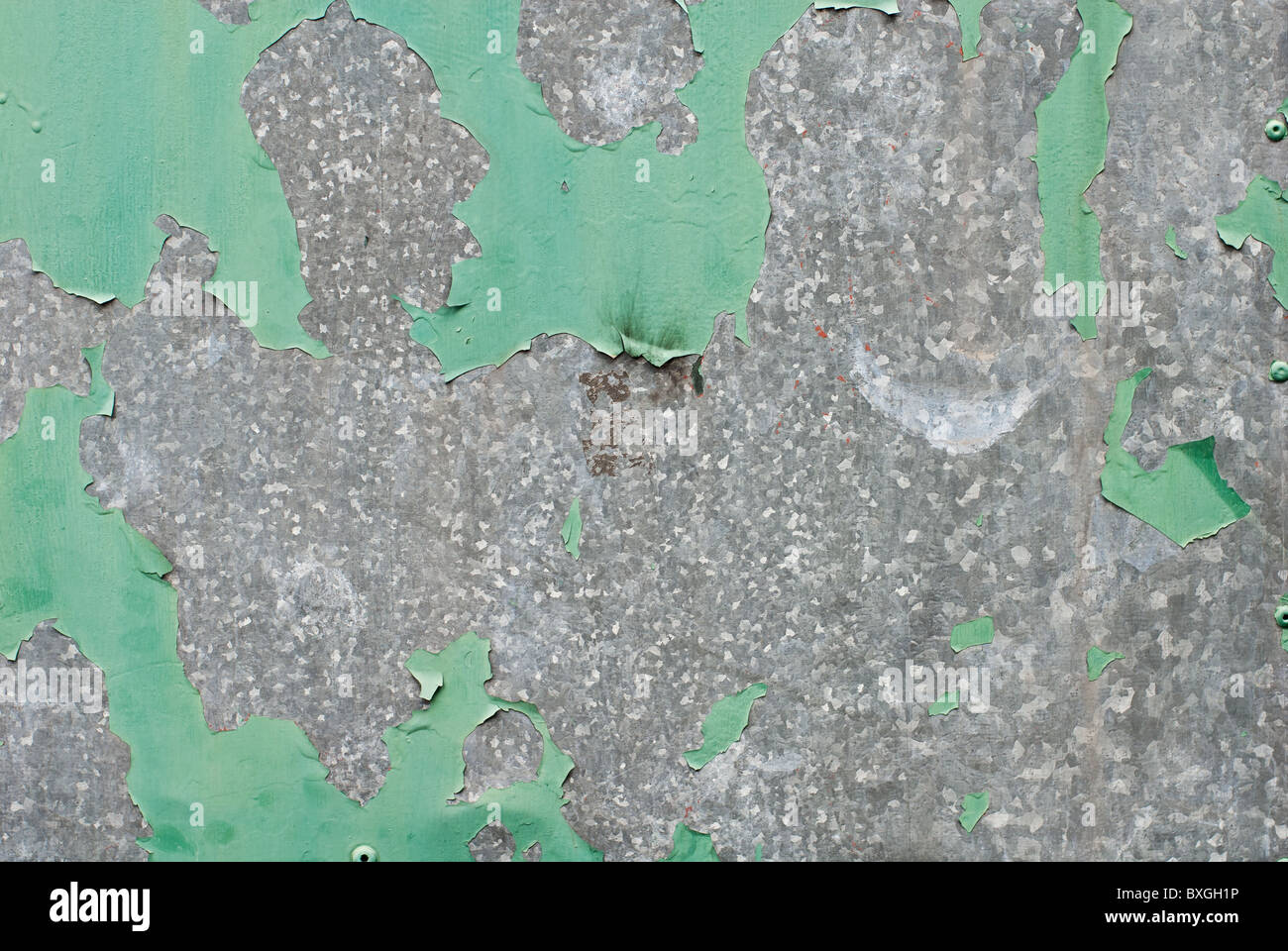 green paint peeling from a metal panel Stock Photo - Alamy