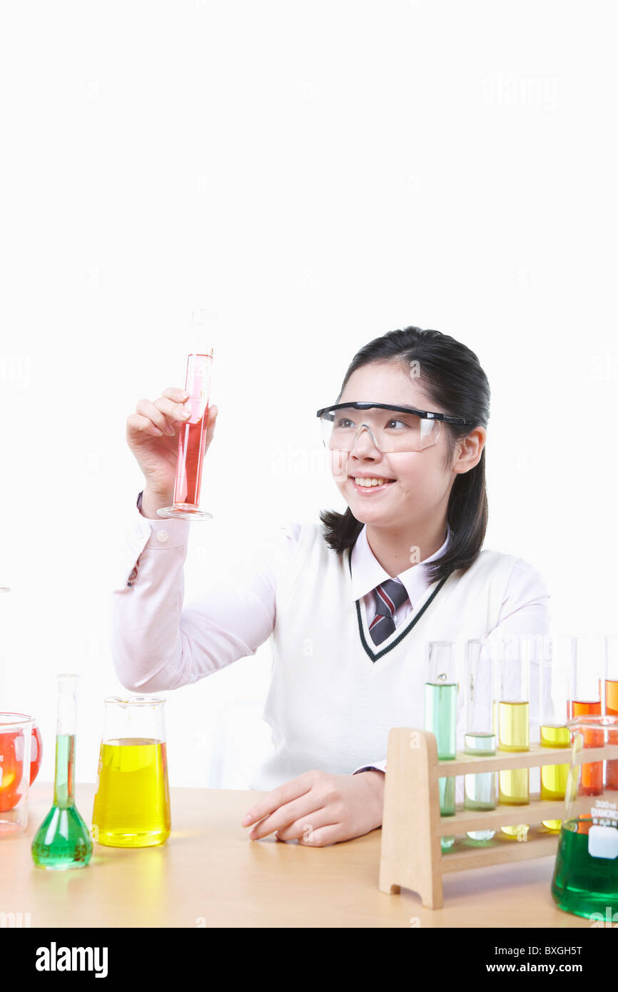 girl do experimental of science Stock Photo - Alamy