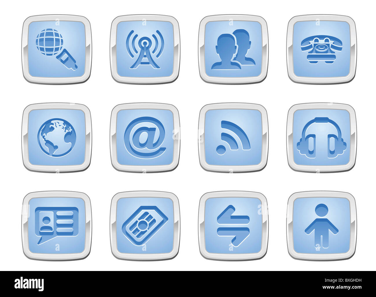 illustration of a communication icon set series Stock Photo - Alamy