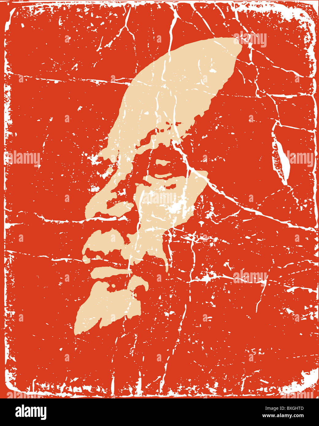 vector portrait of the lenin on poster Stock Photo - Alamy
