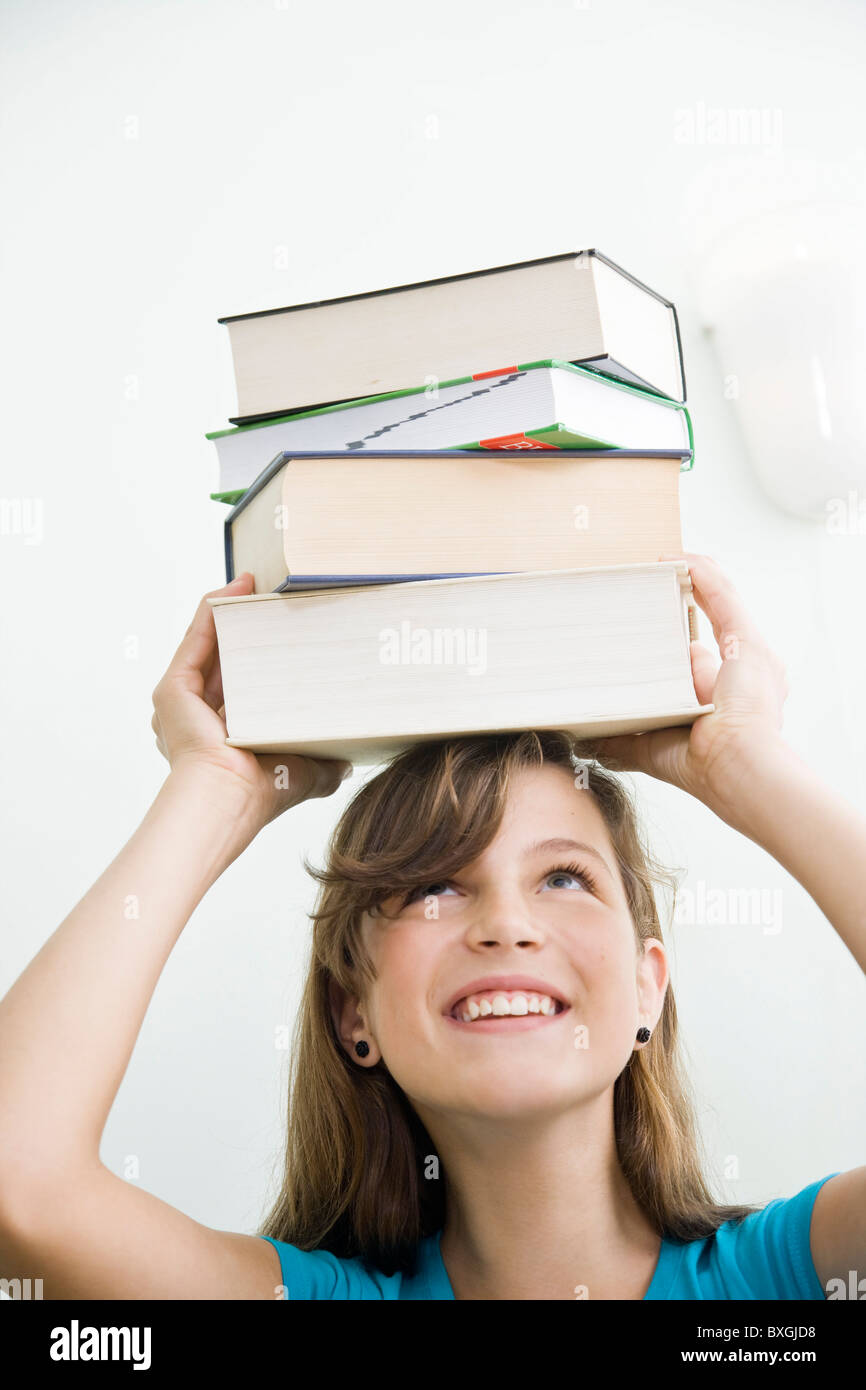 teenage girl with school books Stock Photo - Alamy