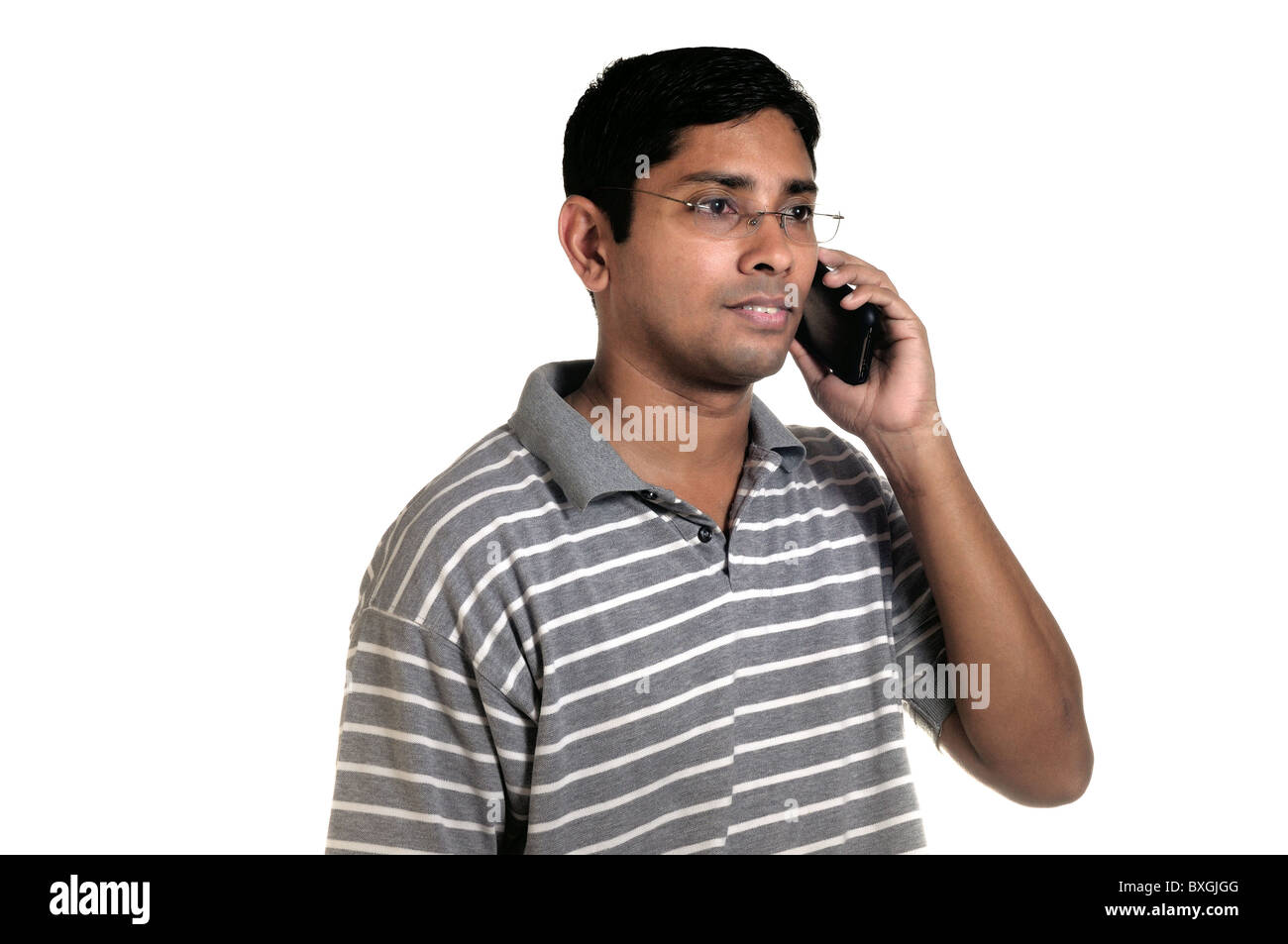 Indian guy on phone isolated hi-res stock photography and images - Alamy