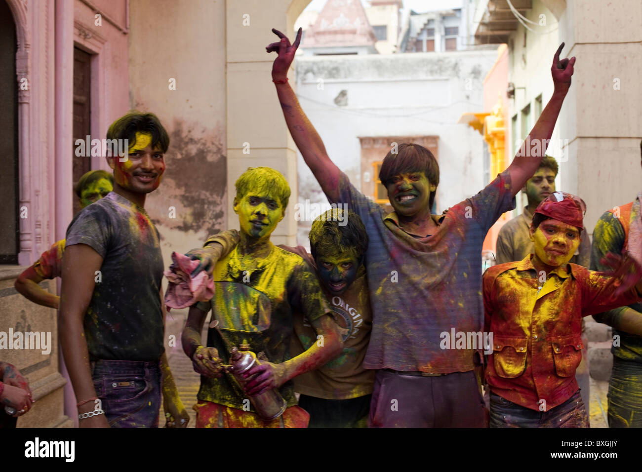 Holi, festival of colours, Mathura, India Stock Photo - Alamy
