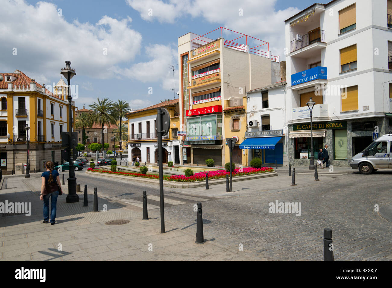 A street leading to Plaza de España. Mérida, Spain Stock Photo - Alamy