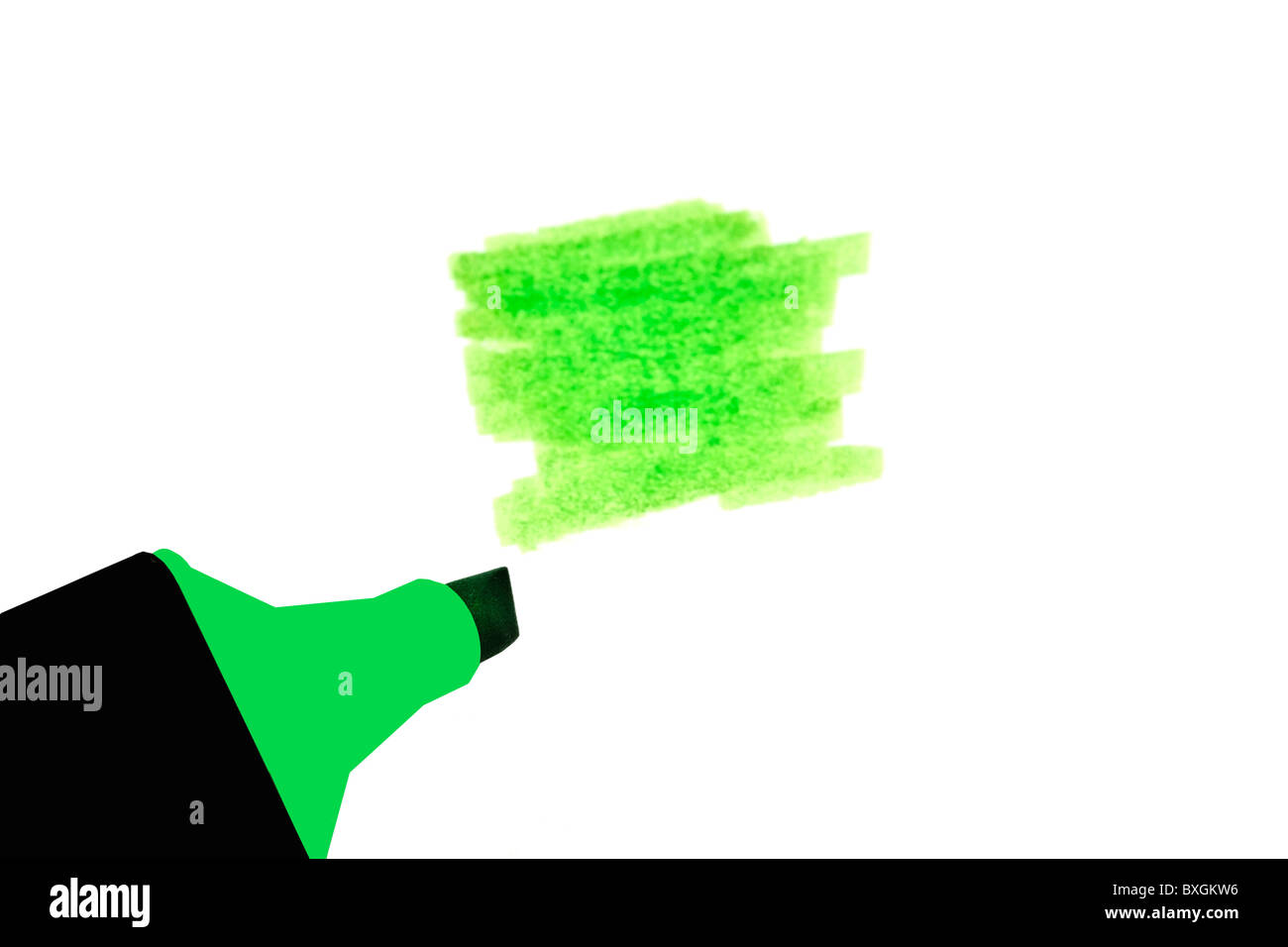 Green highlighter isolated on white background Stock Photo - Alamy