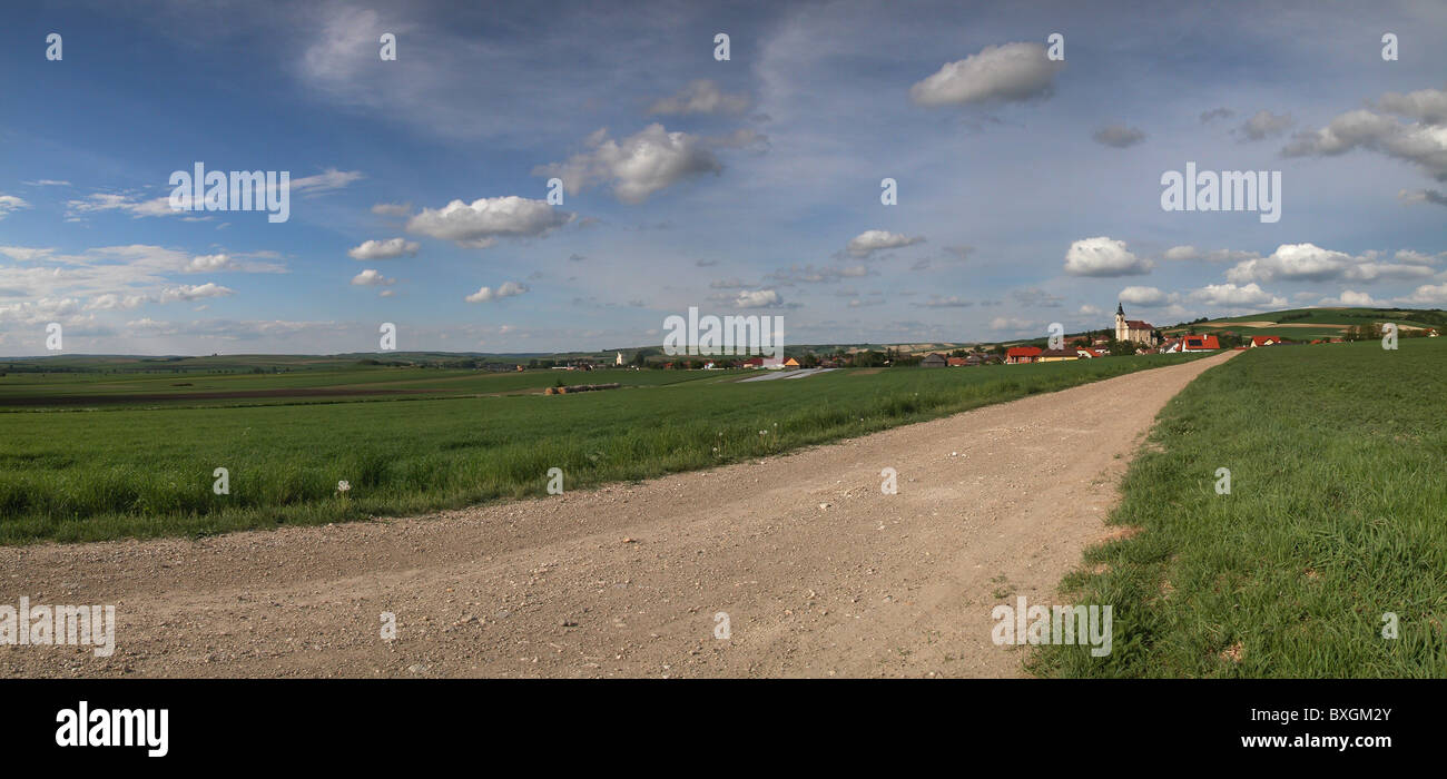 Landscape with Village Stock Photo - Alamy