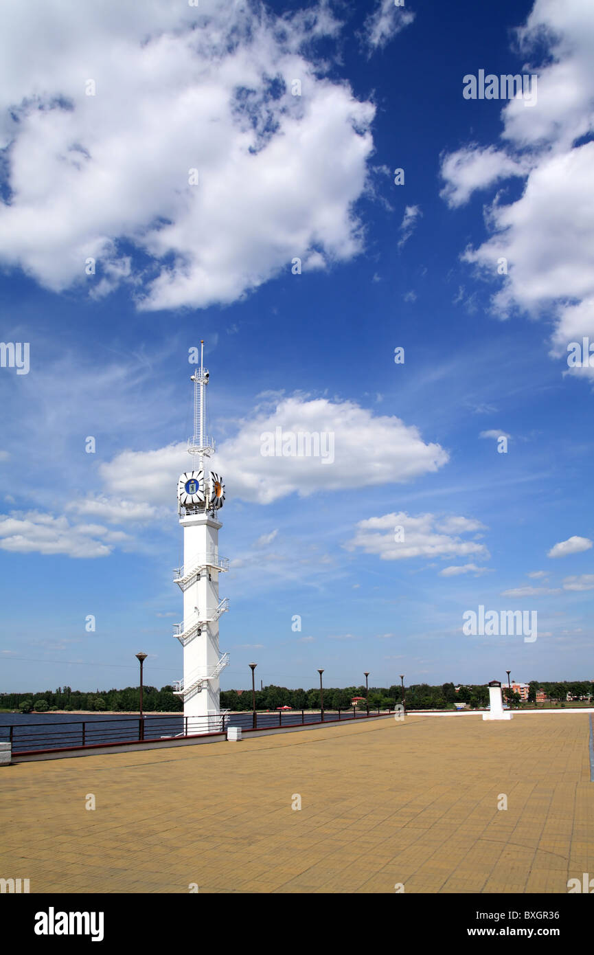 river lighthouse on cloudy background Stock Photo - Alamy