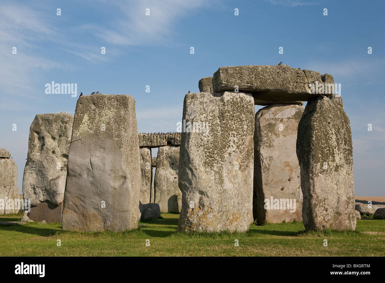stonehenge monument england uk on a summers day with blue skies and ...