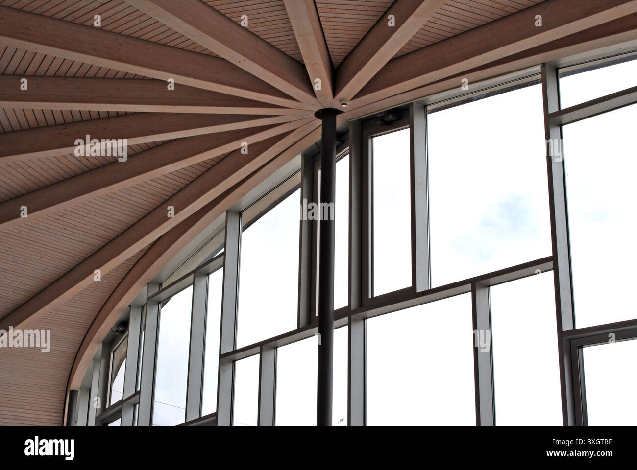loft wooden windows with modern aluminum structure Stock Photo - Alamy