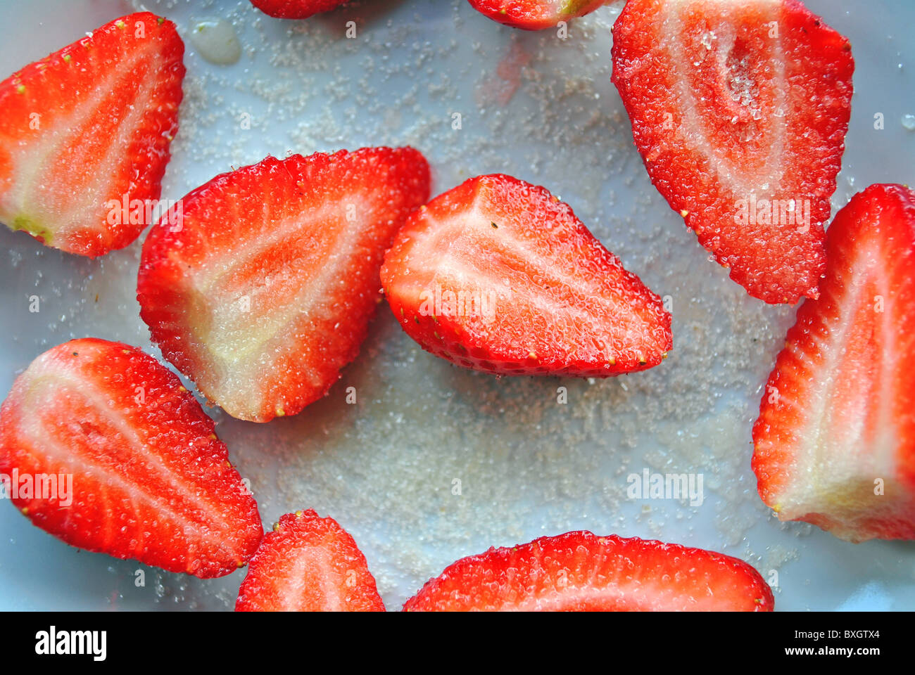 strawberry red fruit cut in the spring to enjoy red and fragrant Stock ...
