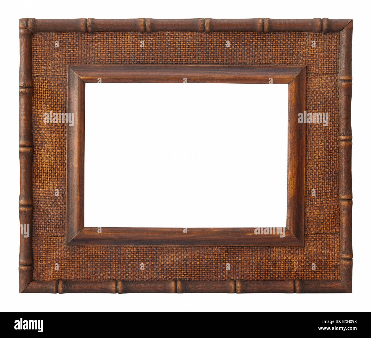 Wooden photo frame bamboo texture (with clipping path Stock Photo - Alamy