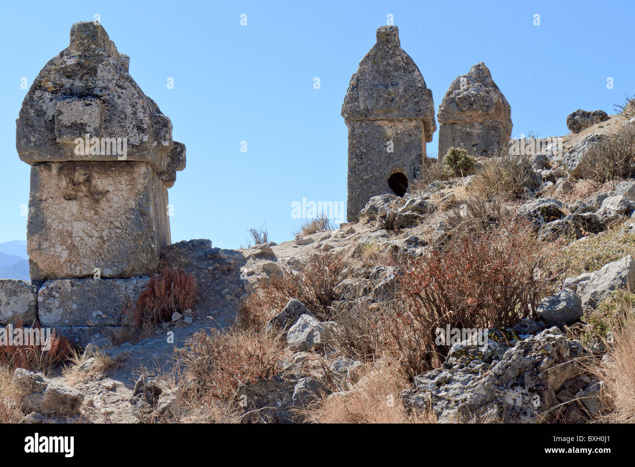 Turkey Tlos Pillar Tombs Stock Photo - Alamy