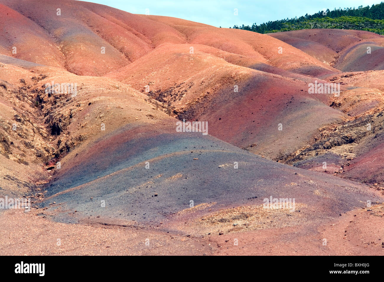 The famous coloured earth at Chamarel, Mauritius Stock Photo - Alamy