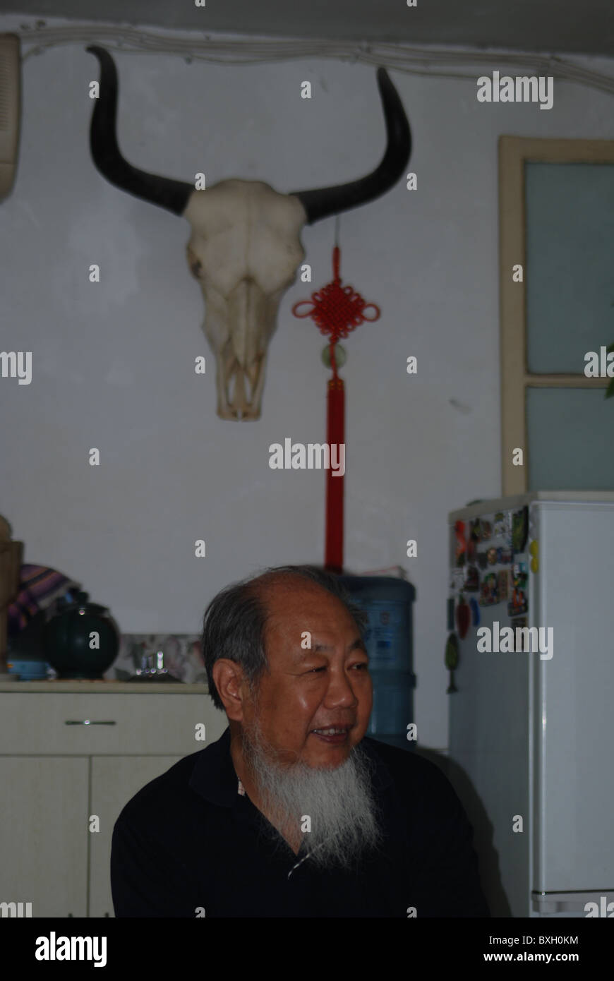 Old Man, Chinese, Indoor, Beijing, China Stock Photo - Alamy