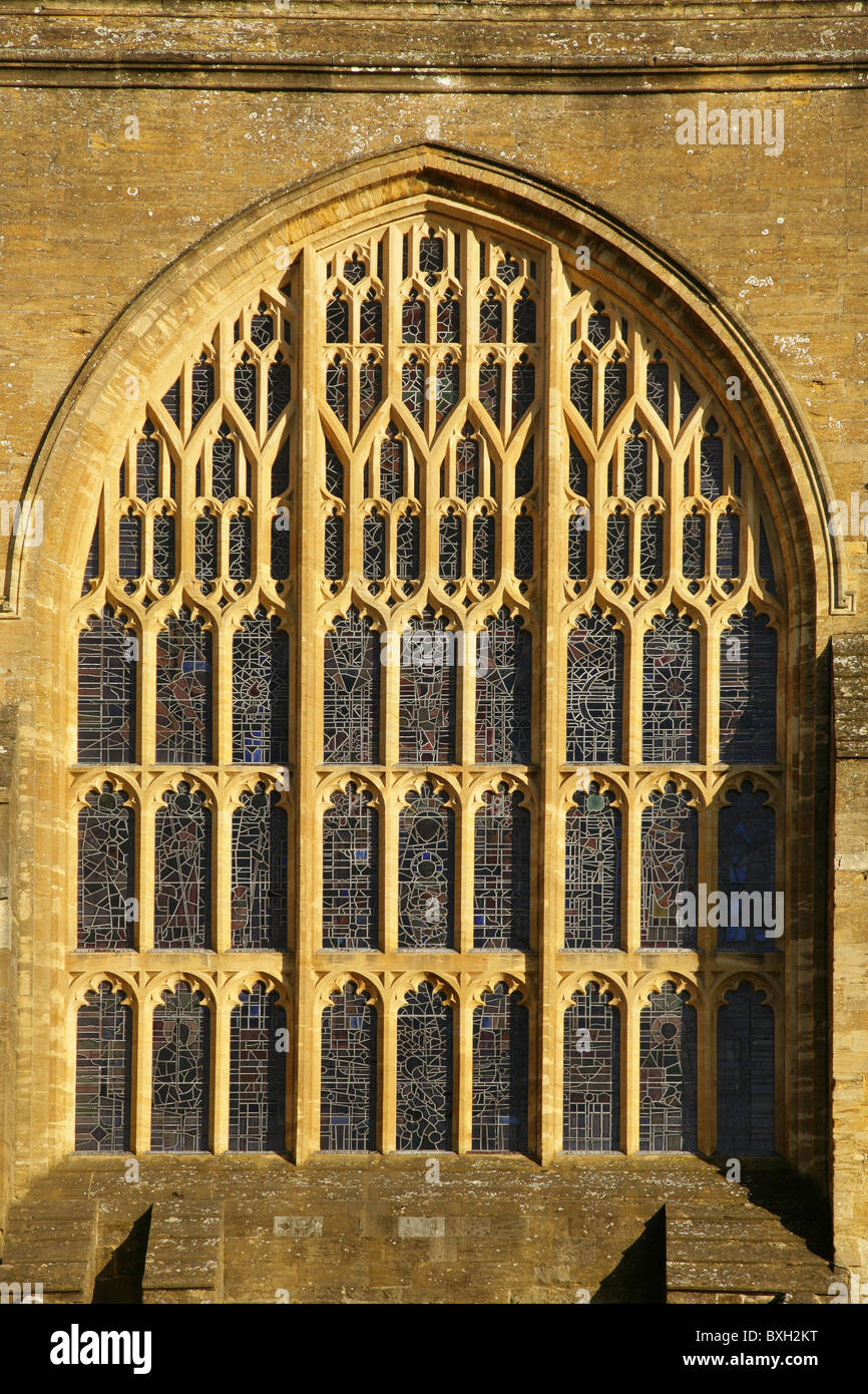 Stained glass window in Sherborne Abbey, Dorset, England Stock Photo ...