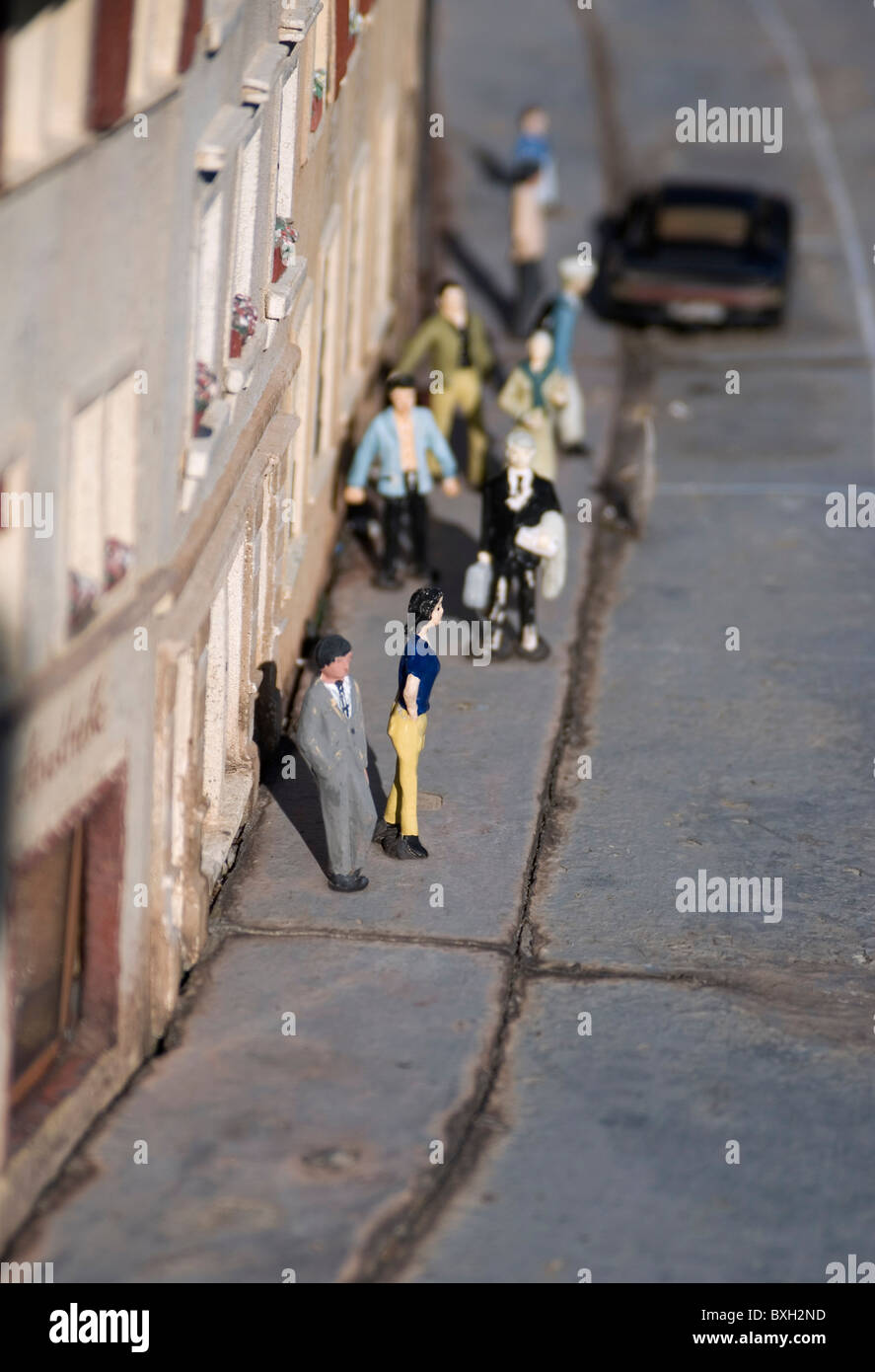 street scene with miniature figures Stock Photo - Alamy