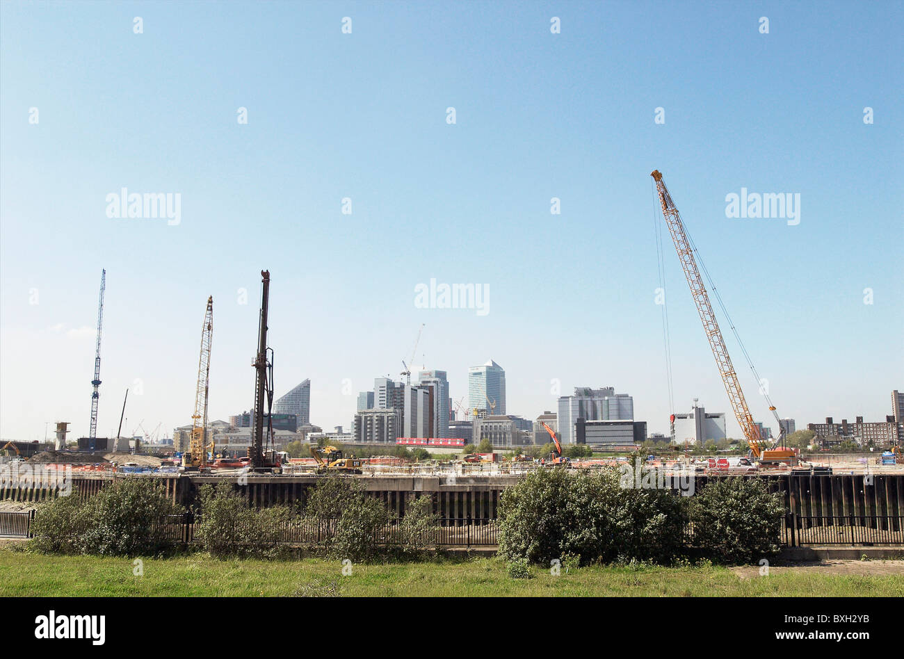 Housing development under construction near the Lower Lea crossing ...
