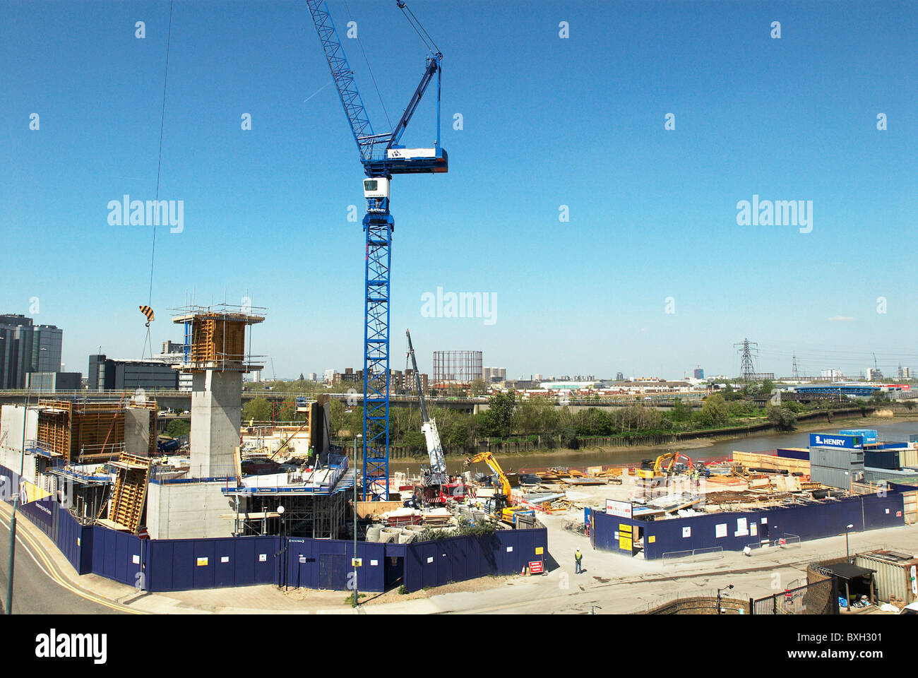 Housing development under construction near the Lower Lea crossing ...
