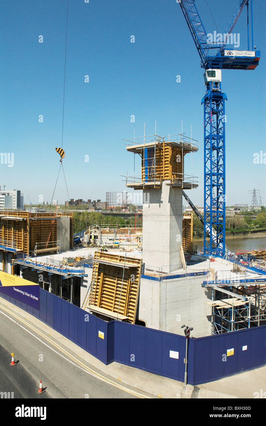 Housing development under construction near the Lower Lea crossing ...