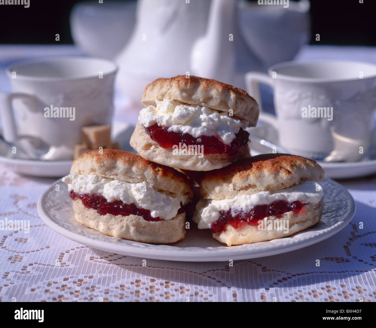 Cornish Cream Tea Stock Photo - Alamy