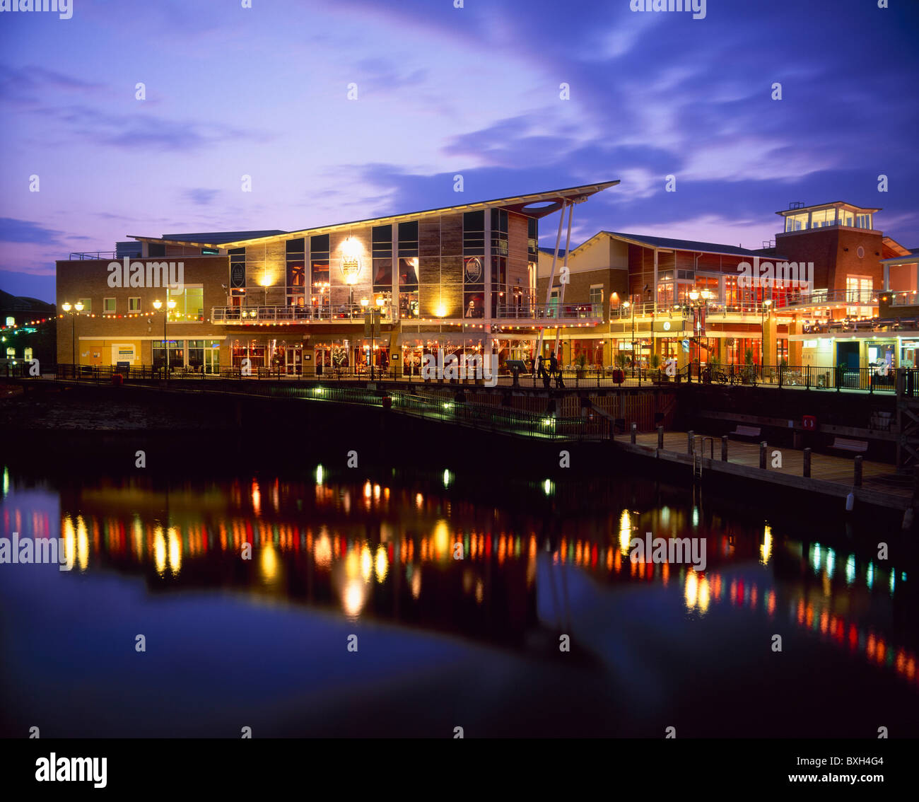 Cardiff bay mermaid quay night hi-res stock photography and images - Alamy