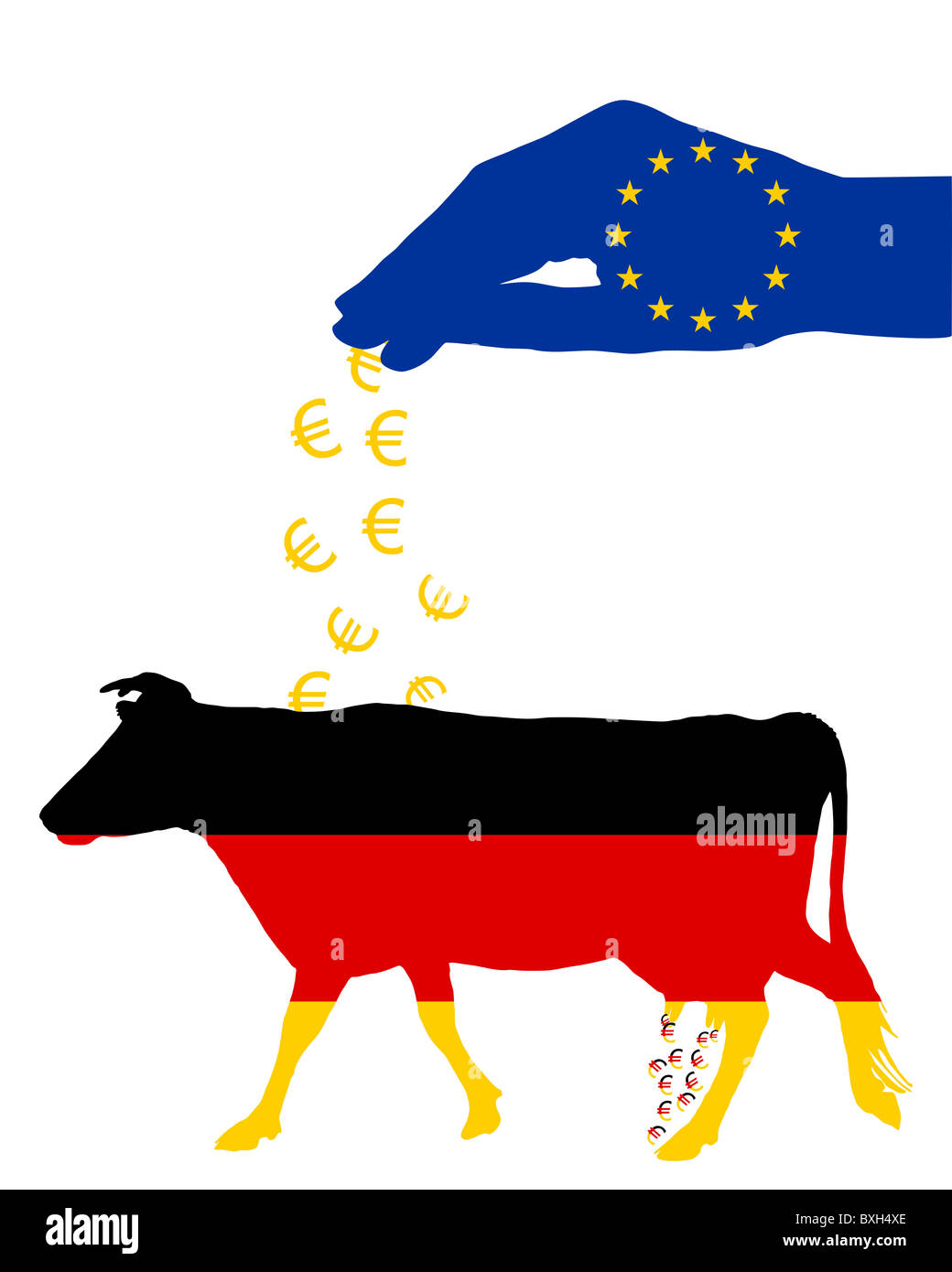 German cow and european subsidies Stock Photo - Alamy