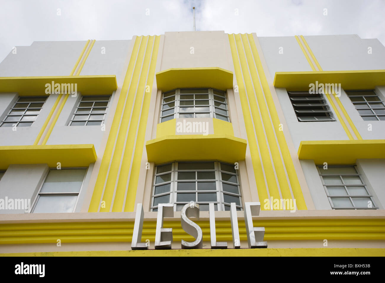 The Leslie Hotel in art deco district on Ocean Drive, South Beach ...