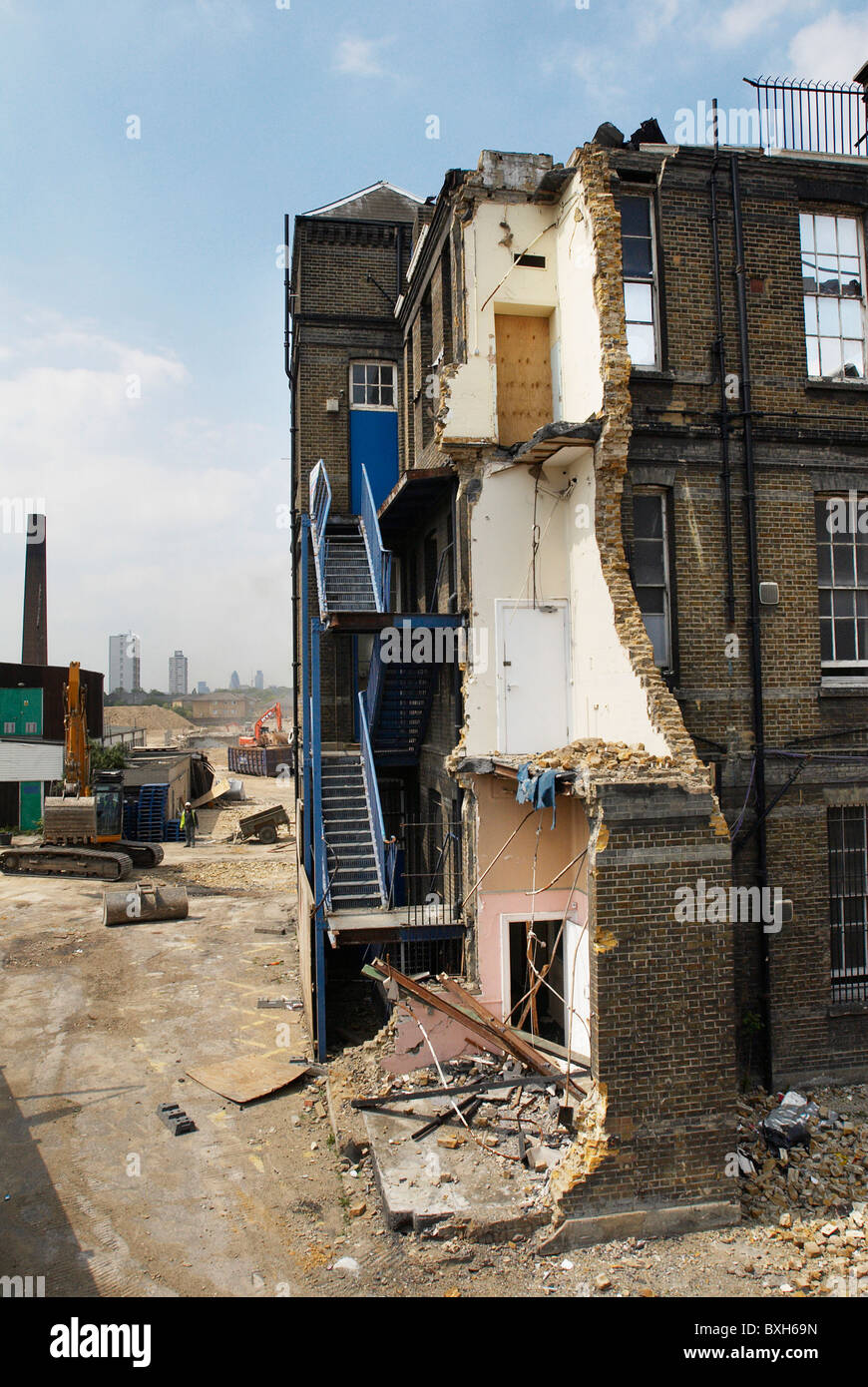 Demolition clearance of a site Bromley by Bow East London UK Stock ...