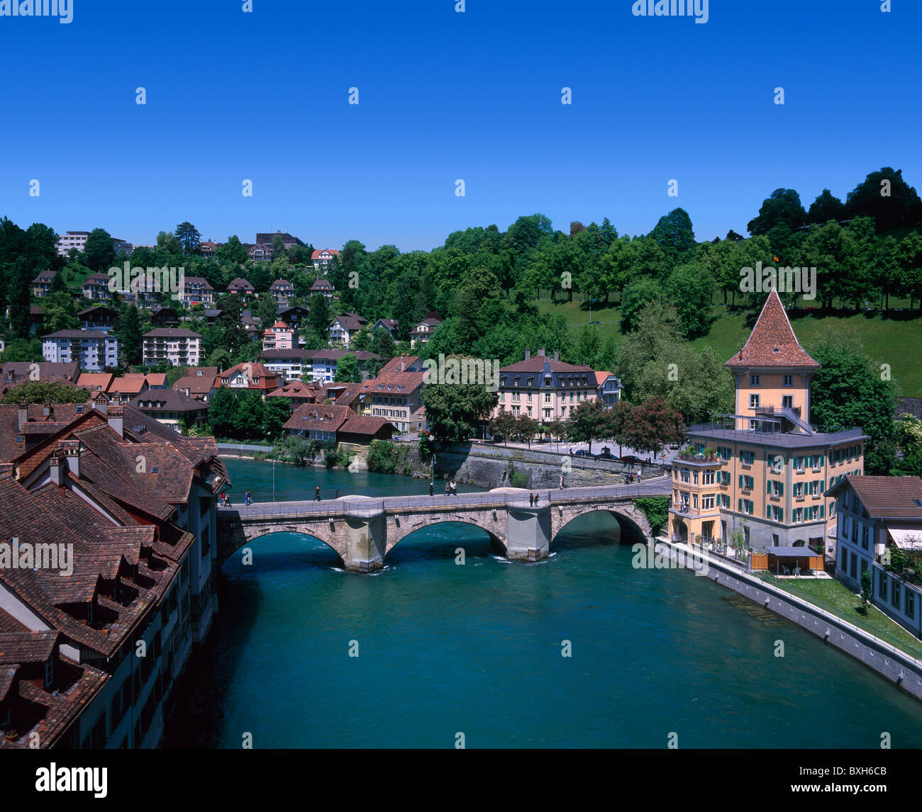 Old town and Nydegg Bridge, Bern, Bern Canton, Switzerland Stock Photo ...