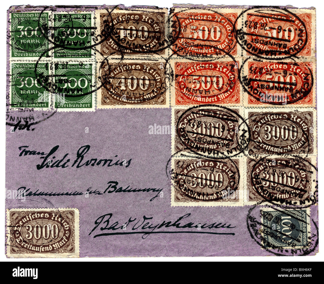 German stamps inflation hi-res stock photography and images - Alamy