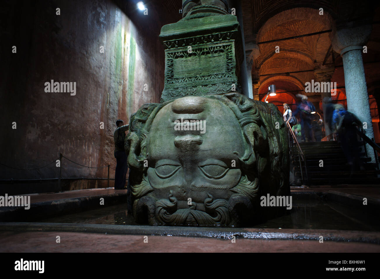 Medusa Head in the underground Basilica Cistern, Istanbul, Turkey Stock ...