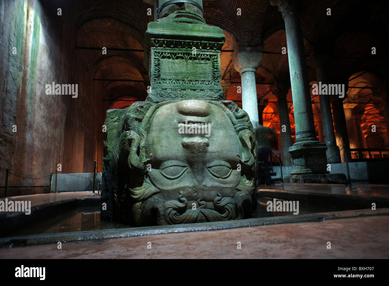 Medusa Head in the underground Basilica Cistern, Istanbul, Turkey Stock ...