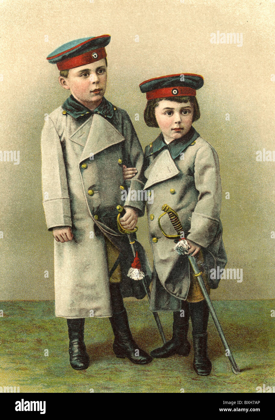 military, soldiers, children in uniform, Germany, circa 1890 ...