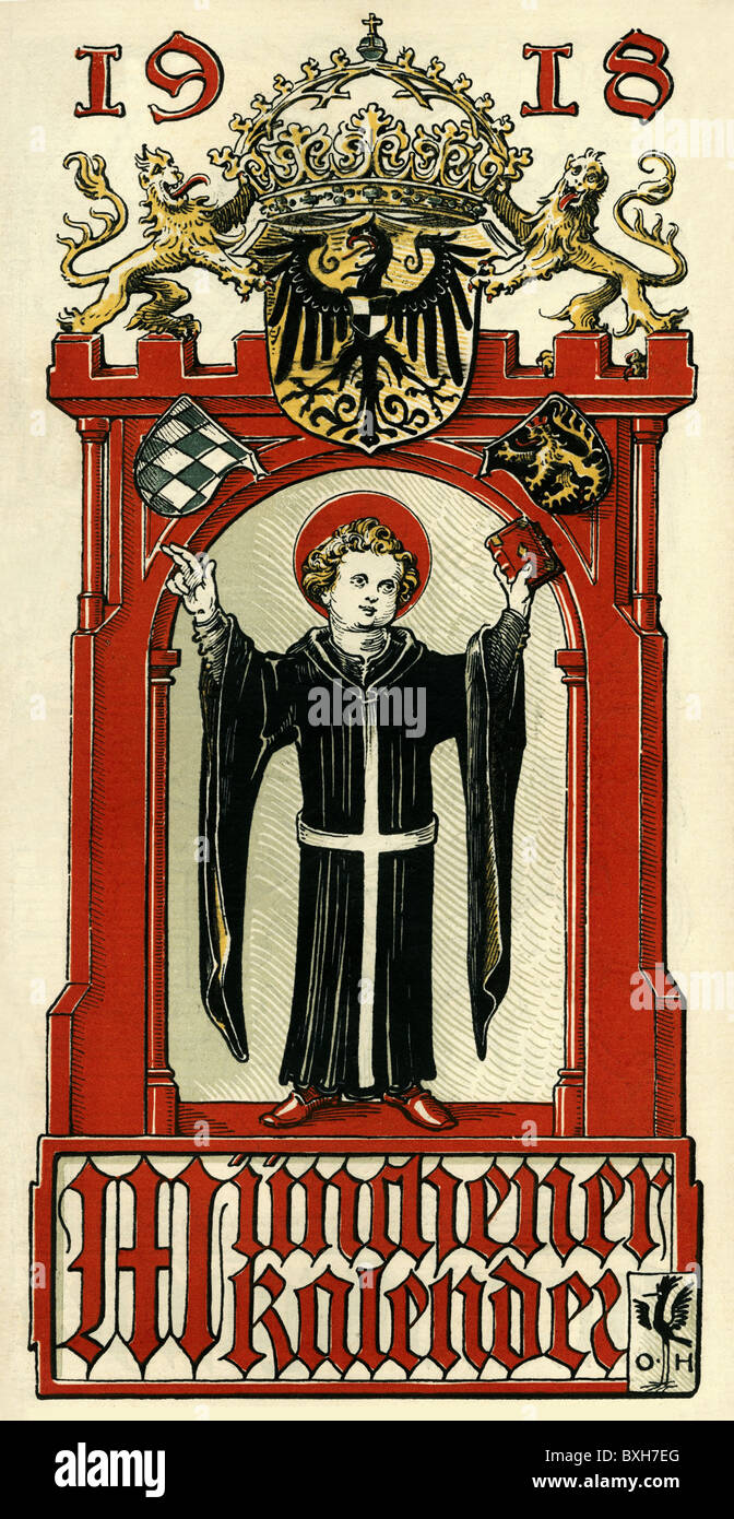 heraldry, coat of arms, Munich Kindl, cover of the Munich Calendar ...