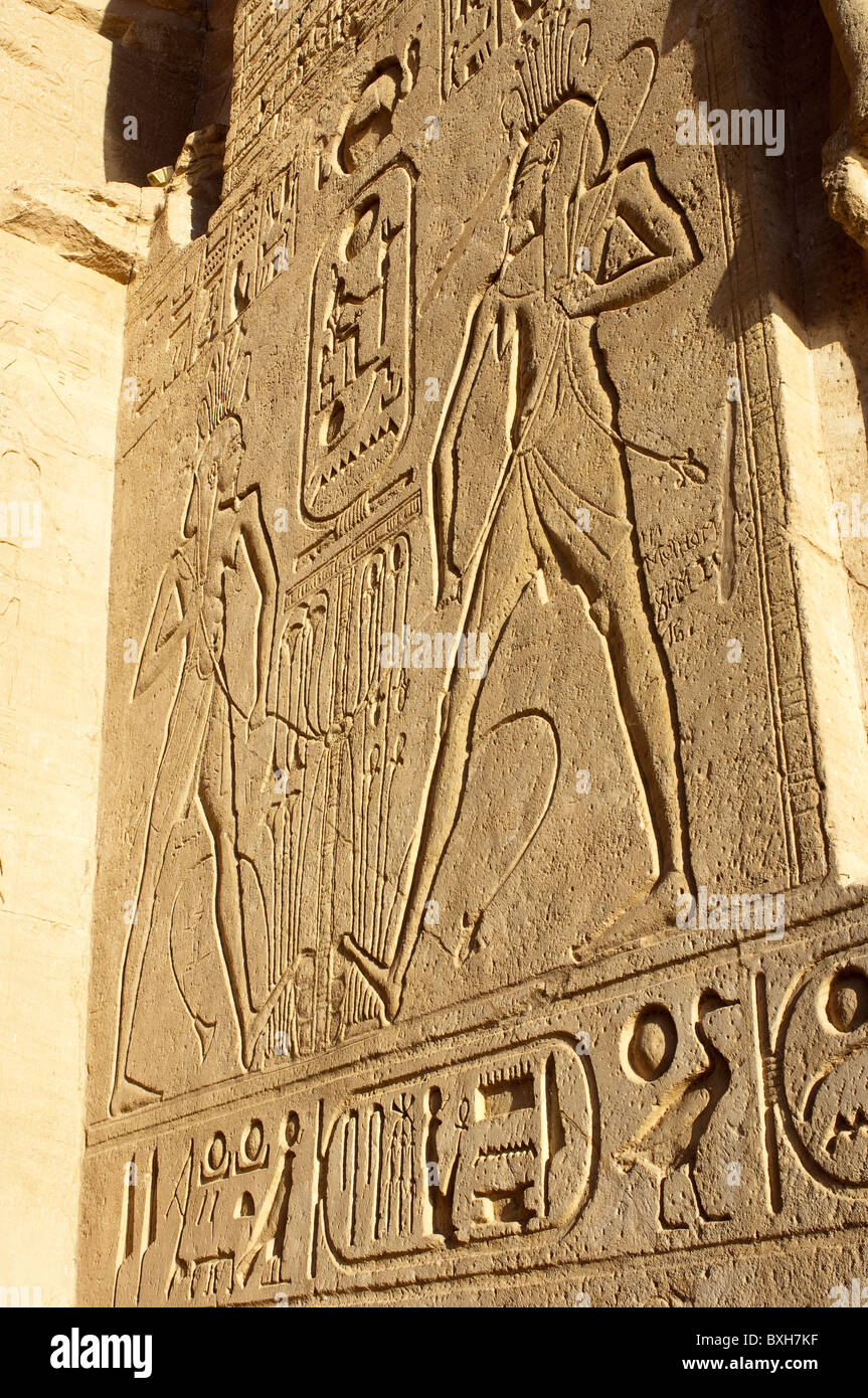 Egypt, Egyptian hieroglyphs at Abu Simbel Temple Nubian Monuments abu ...