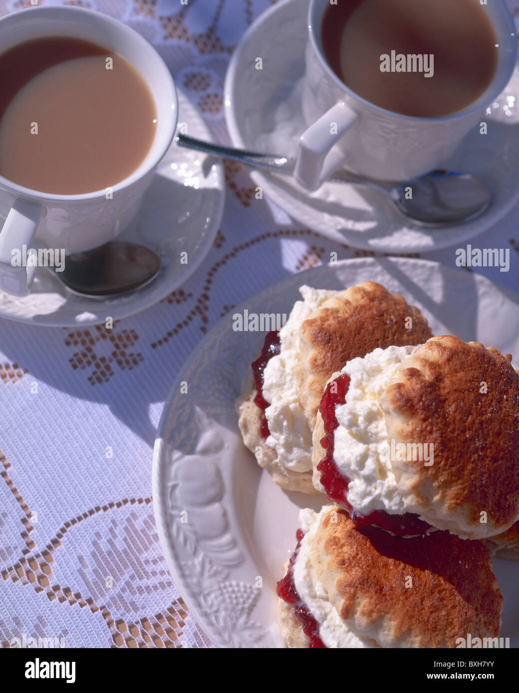 Cornish Cream Tea Stock Photo - Alamy