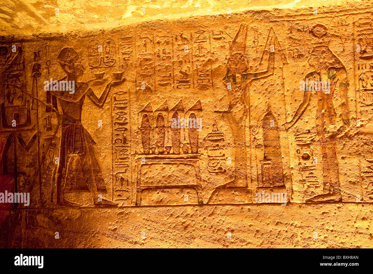Egypt, Egyptian hieroglyphs at Abu Simbel Temple Nubian Monuments abu ...
