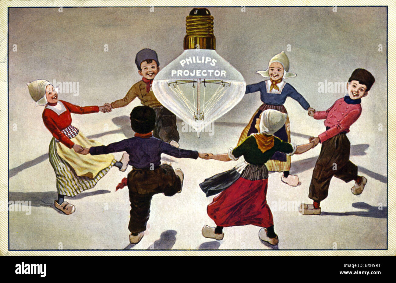 advertising, electricity, incandescent lamp, Philips, Netherlands, 1914 ...