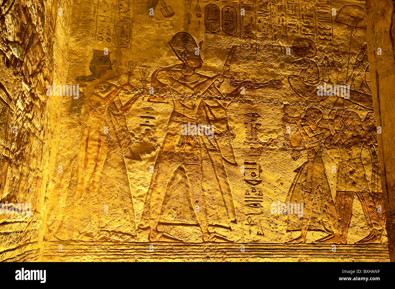 Egypt, Egyptian hieroglyphs at Abu Simbel Temple Nubian Monuments abu ...