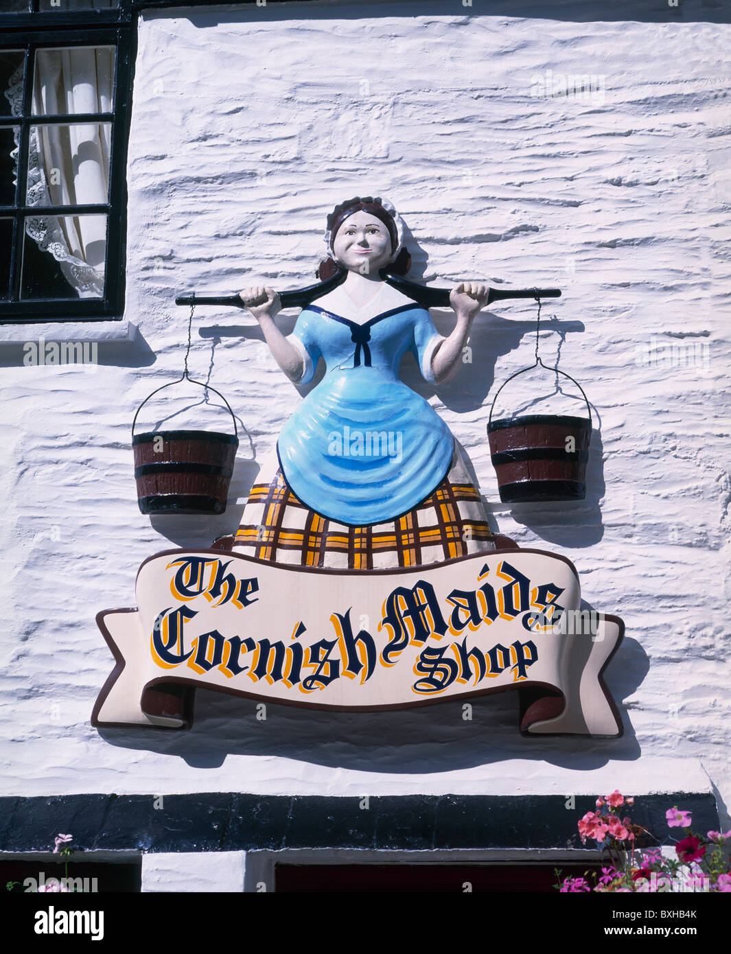 Cornish Maid shop sign, Polperro, Cornwall, England Stock Photo - Alamy