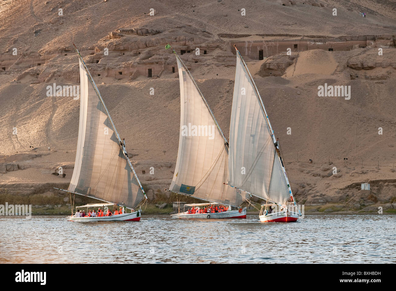 Egypt, Aswan. Felucca sailing on the Nile near Aswan Stock Photo - Alamy